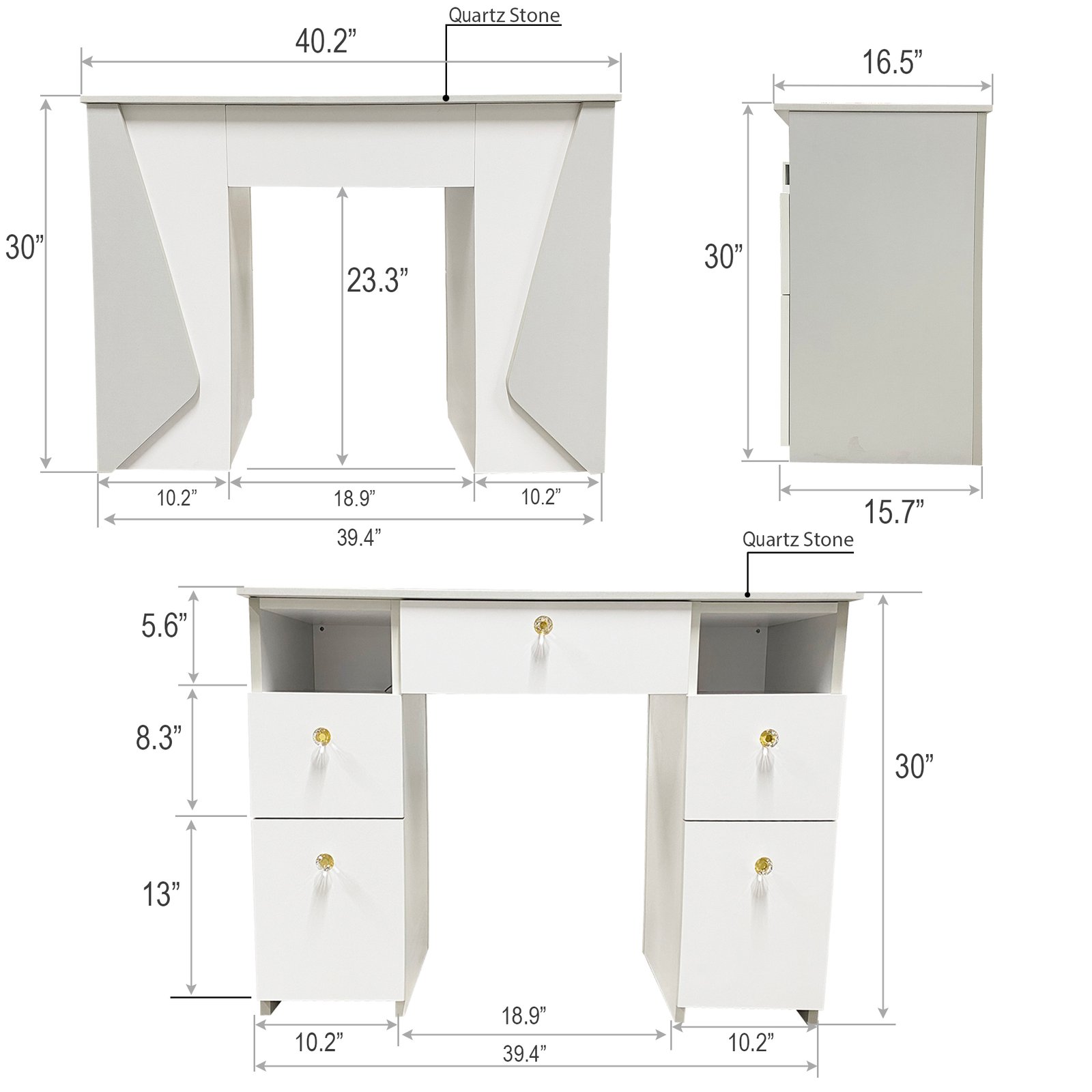 Mesmer Nail Table , Nail Salon Furniture, Manicure Table – Spa Nail ...