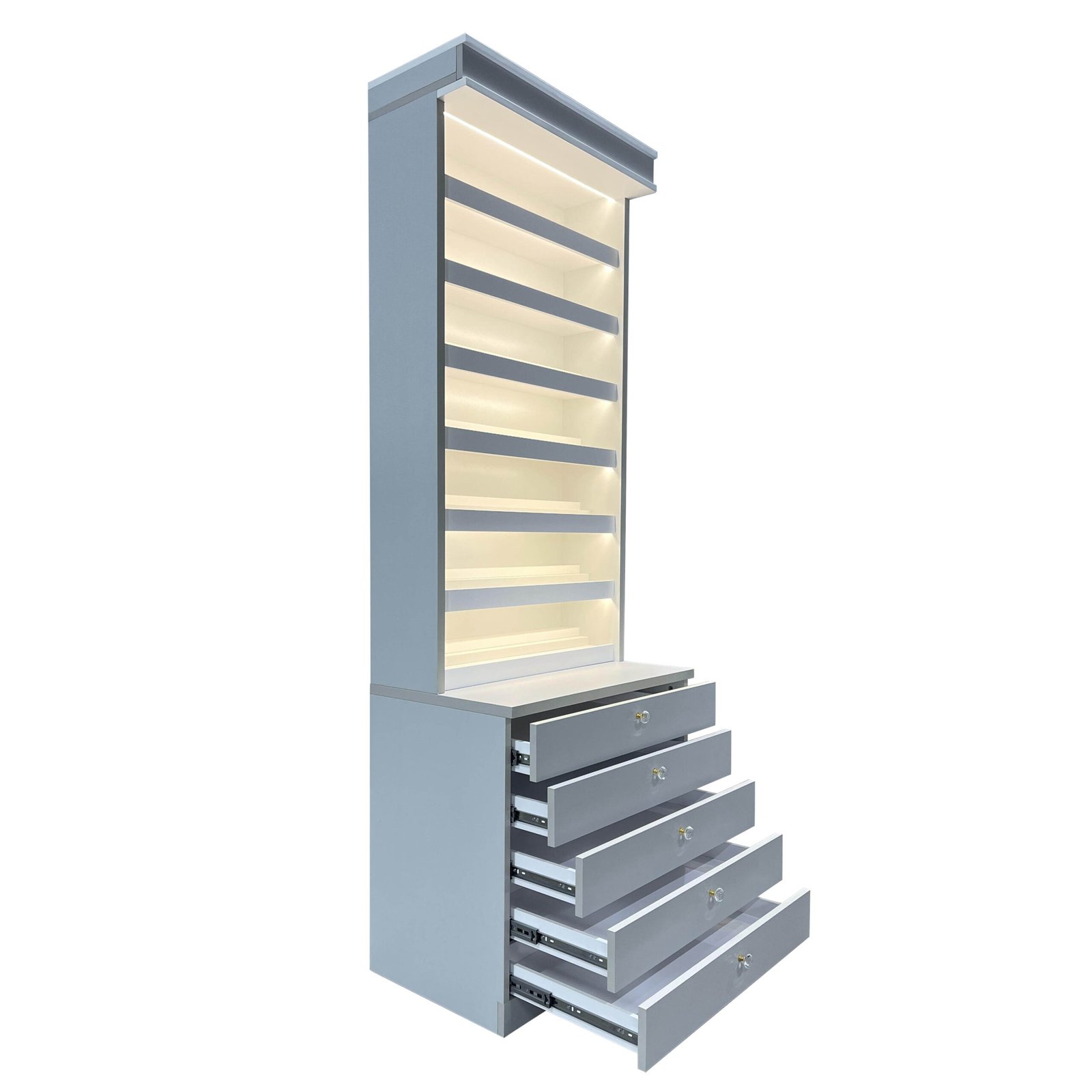 Polish Center Cabinet 30 inch, Nail Polish Cabinets - white - Spa Nail ...