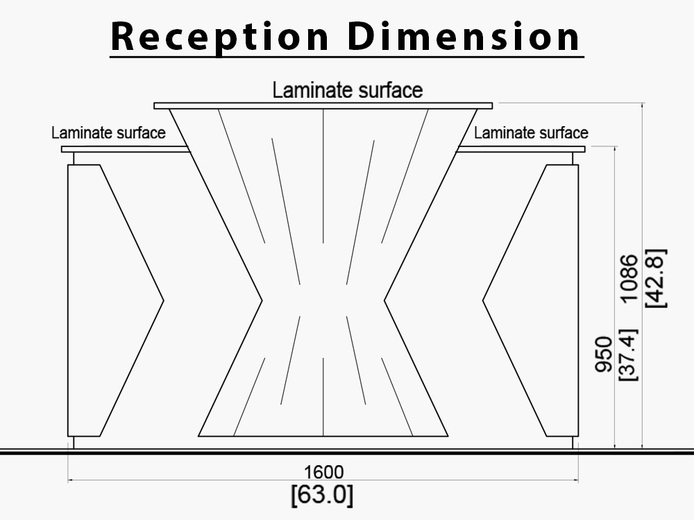 DIAMOND Reception Counter 63 inch (Espresso) – Nail Chairs, Nail Tables ...