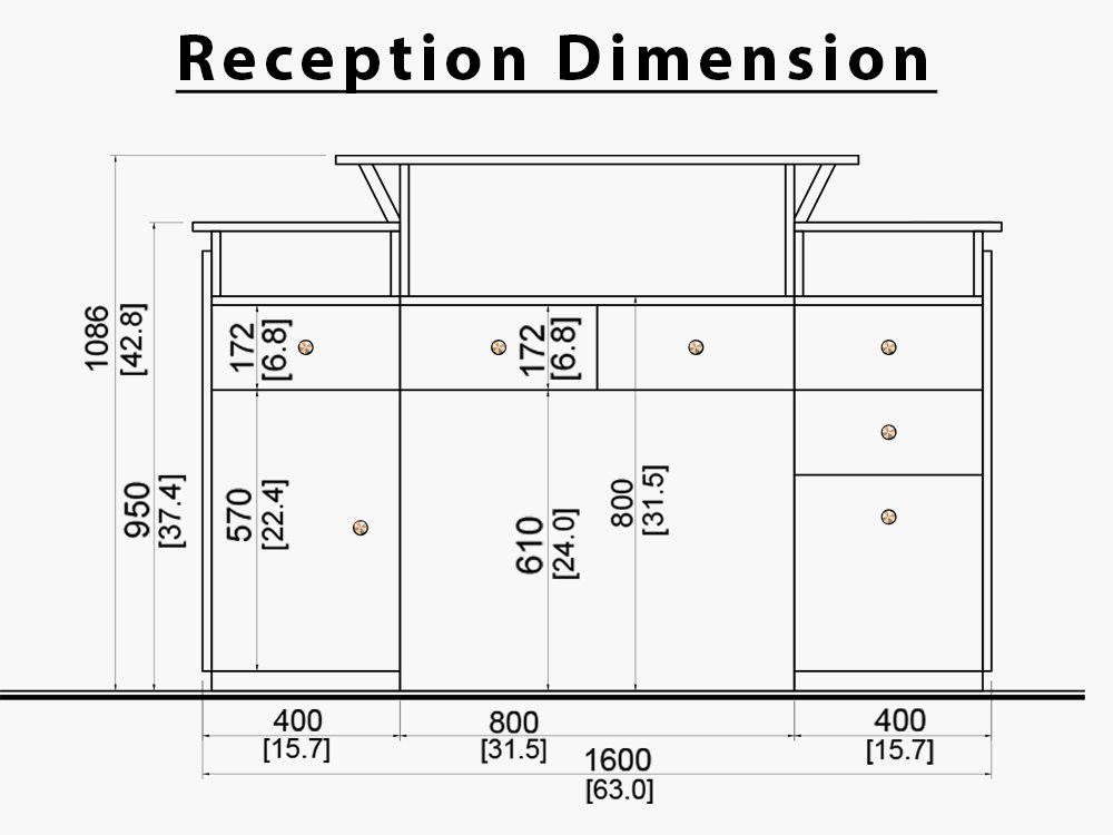 DIAMOND Reception Counter 63 inch (Espresso) - Nail Chairs, Nail Tables ...